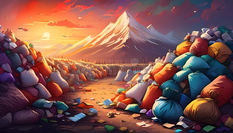 Garbage Piles Piled Up, Polluting the Area Causing Environmental Damage ...