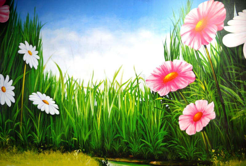 Abstract Garden Painting editorial stock image. Illustration of field ...