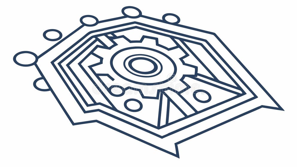 Abstract Gear Mechanism Pattern, Engineering and Progress, Vector ...