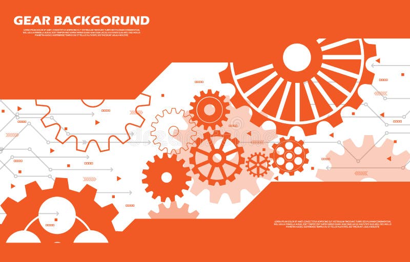 Abstract Gear Wheel Pattern on Orange Technology Background EP.20 Stock ...