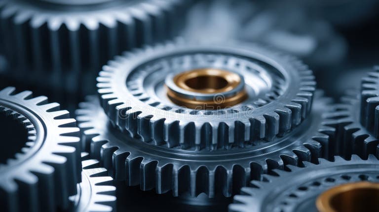 Abstract Gears and Cogs Interlock in a Clean Layout, Showcasing ...