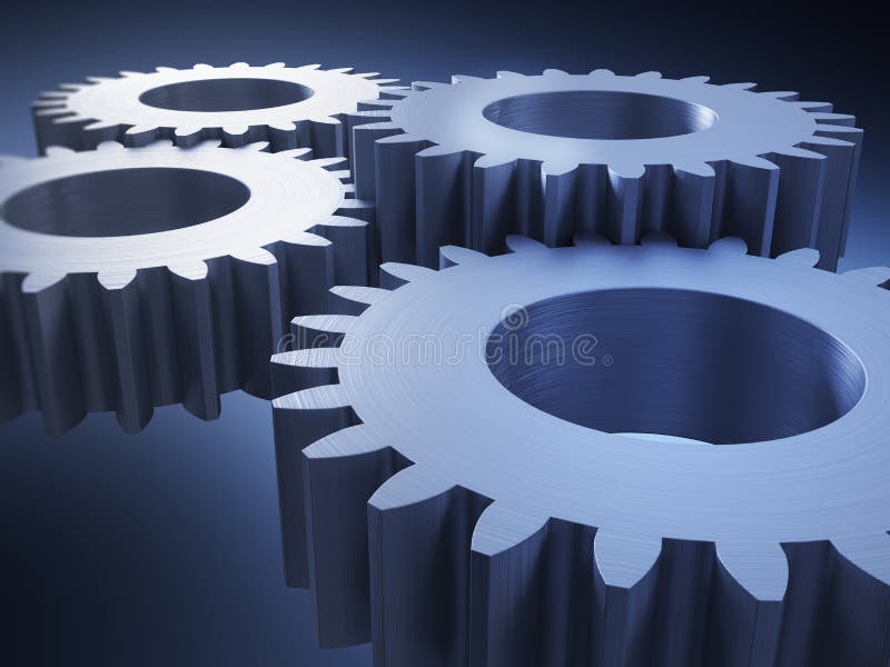 Connection Concept. 3d Gears Stock Illustration - Illustration of ...