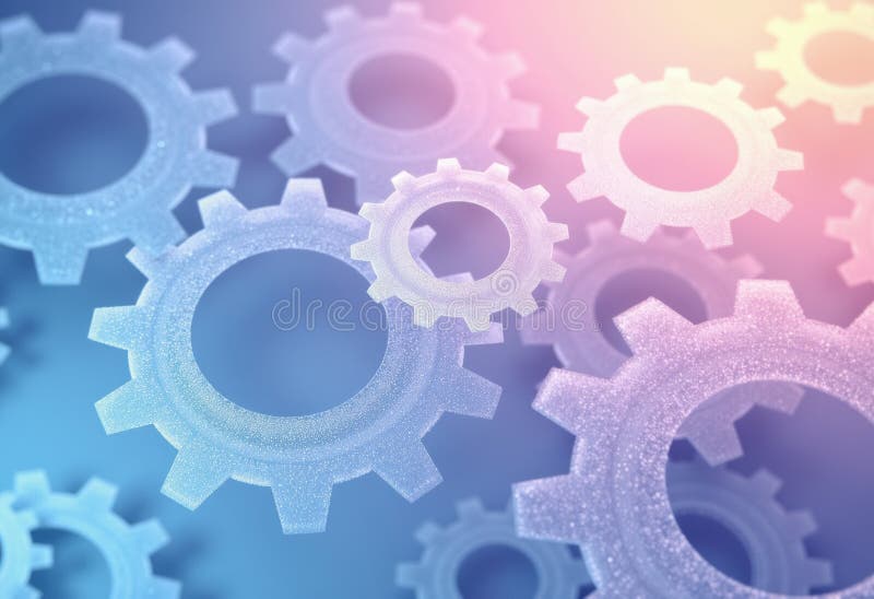 Abstract Gears in Soft Pastel Colors Representing Innovation and ...