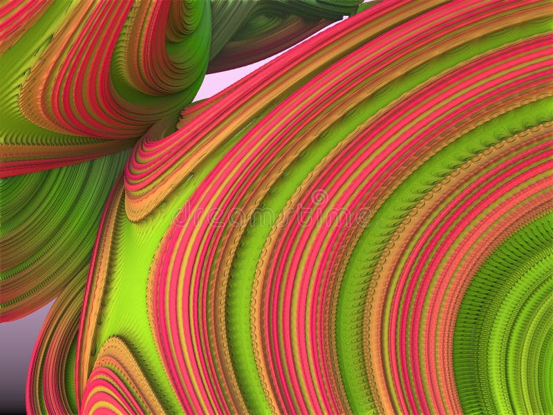 Abstract Geen And Red Colored Curved Background 3d Illustration 3d
