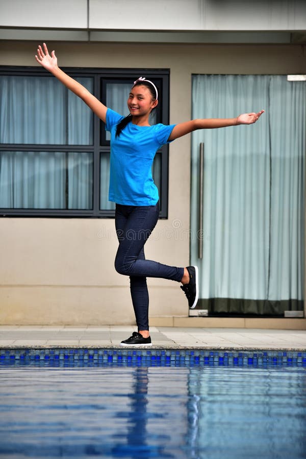 A Girl Having Fun Standing stock image. Image of young - 174577777