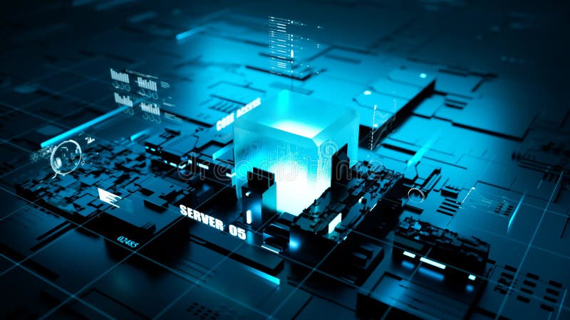 Abstract Generic Circuits and Cpu Forming a Motherboard Stock Video ...