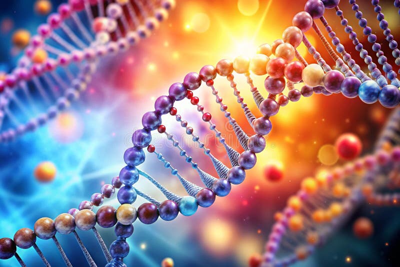 Abstract Genetic Design: DNA Molecule with Vibrant Background Stock ...