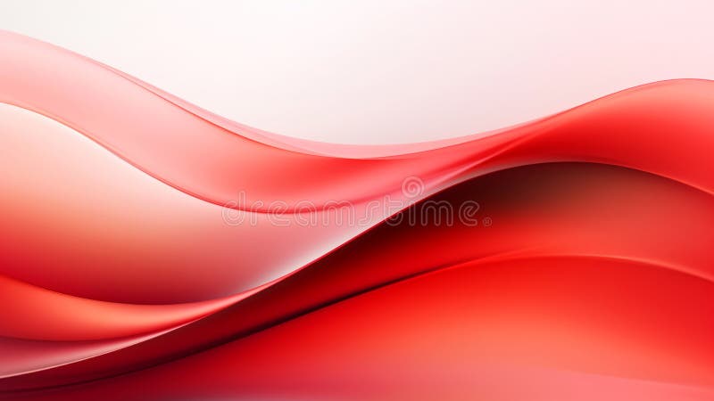 Abstract Gentle Red Waves Design with Smooth Curves and Soft Shadows on ...
