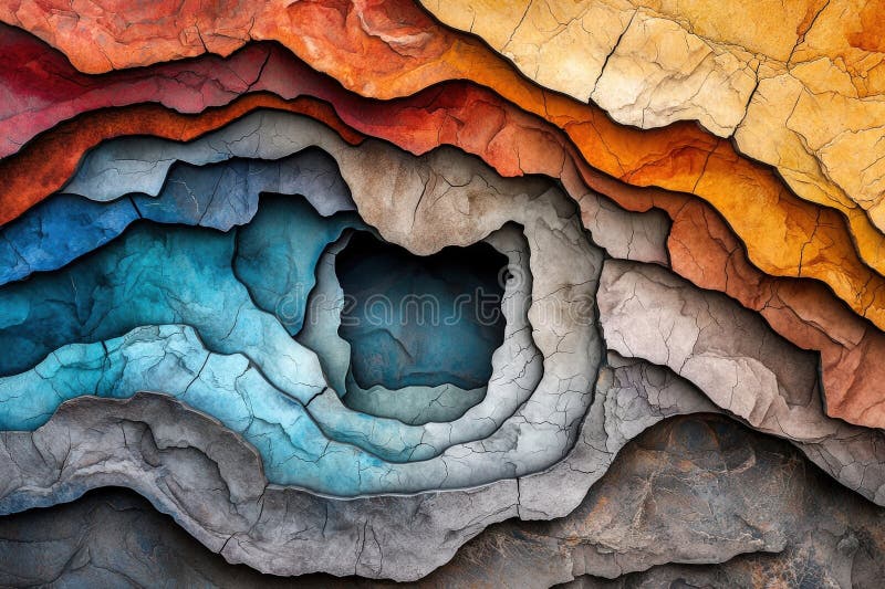 Abstract Geological Layers in Vibrant Colors Create a Stunning Visual ...