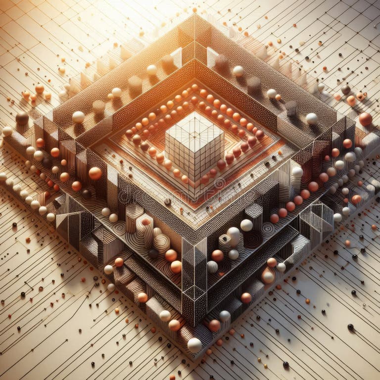 Abstract Geometric AI Generated Art with Symmetry Stock Photo - Image ...