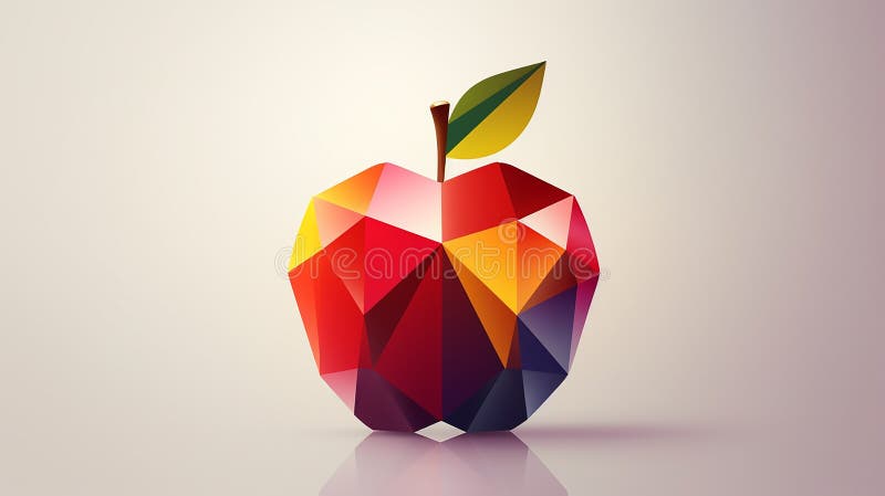 Abstract Geometric Apple in Origami Style Stock Illustration ...