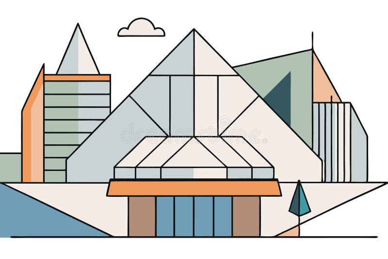 Abstract Geometric Architectural Design Featuring Sharp Lines and ...