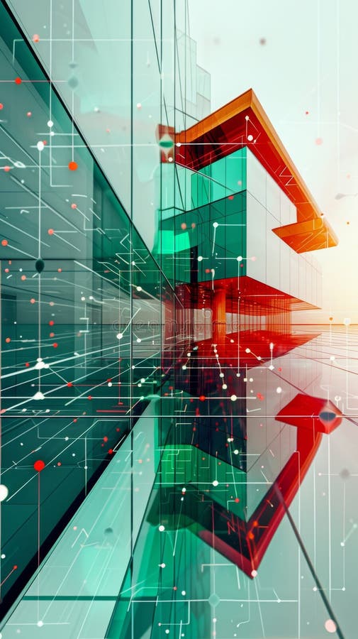 Abstract Geometric Architectural Design with Futuristic Arrows Stock ...