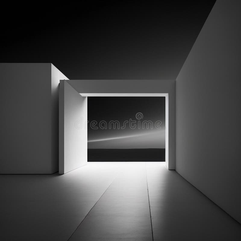 Abstract Geometric Architectural Forms in Minimalist Style Illustration ...