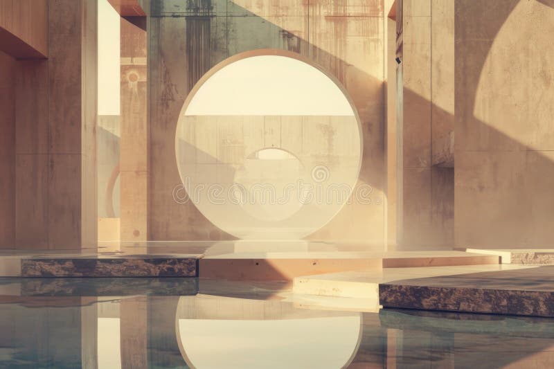 Abstract Geometric Architecture with Reflections | Modern Design ...