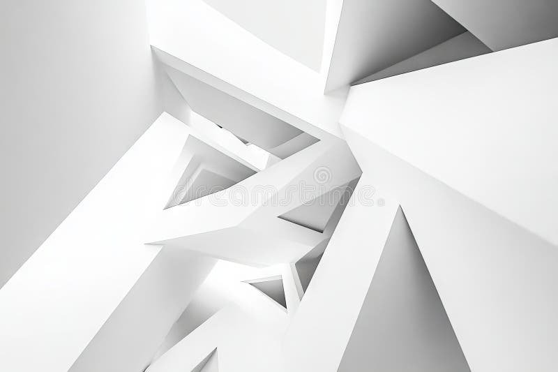 Abstract Geometric Architecture with White Angular Shapes Stock ...