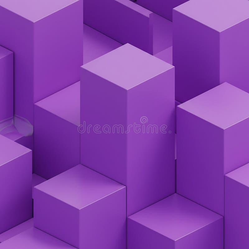 Abstract Geometric Arrangement of Purple Cubes Stock Illustration ...