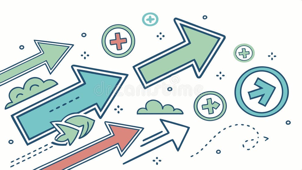 Abstract Geometric Arrows Pointing in Various Directions Vector Design ...