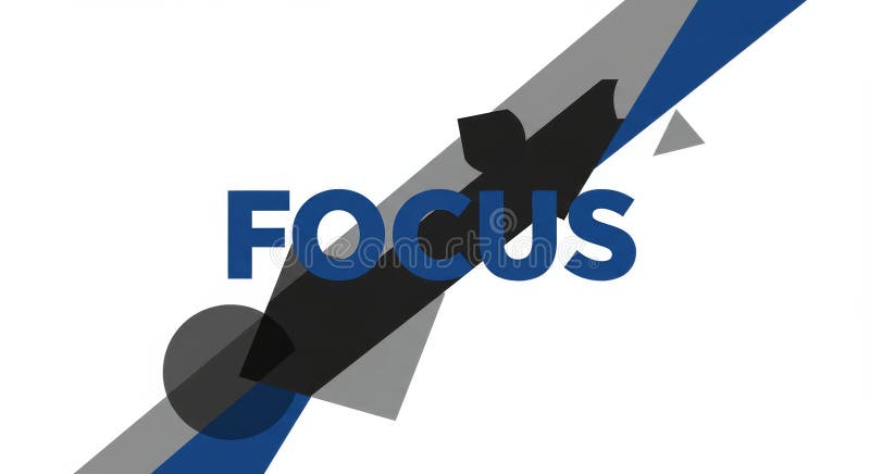 Abstract Geometric Art with Bold Focus Typography Stock Illustration ...