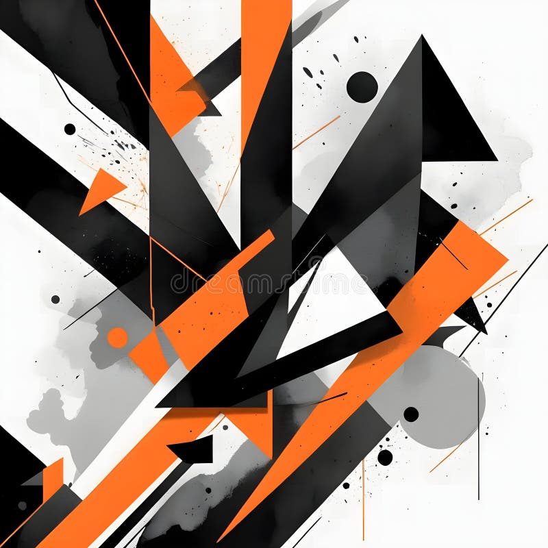 Abstract Geometric Art with Bold Neon Highlight and Overlapping Lines ...