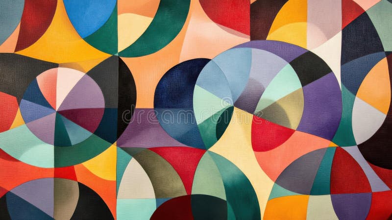 Abstract Geometric Art, Colorful Circles and Shapes Stock Illustration - Illustration of colors ...