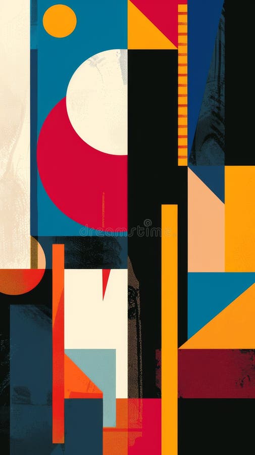 Abstract Geometric Art with Colorful Shapes and Patterns Stock Photo ...