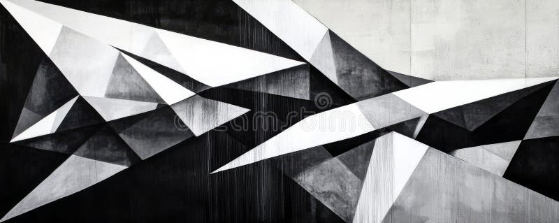 Abstract Geometric Art with Monochrome Triangles and Diagonal Lines ...