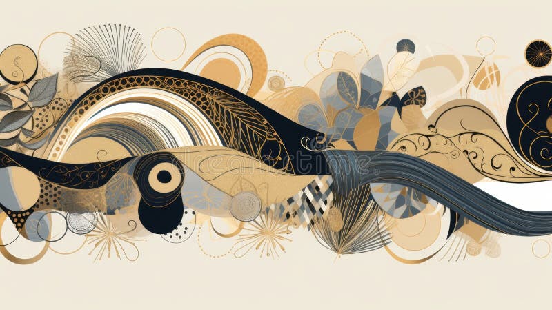 Abstract Geometric Art with Natural Shapes and Earth Tones Stock ...