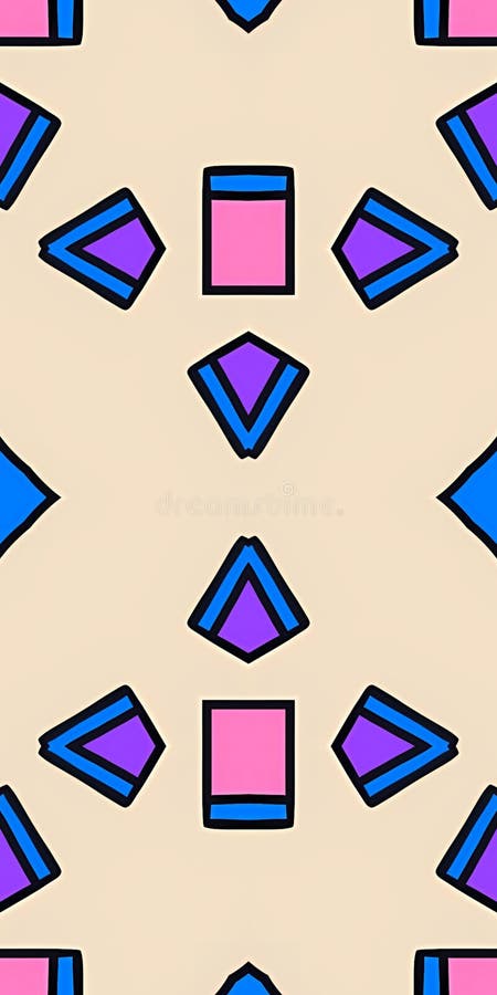 Abstract Geometric Art with Vibrant Blocks and Lines Stock Illustration ...