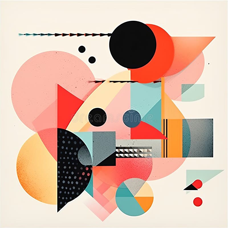 Abstract Geometric Art Prints and Collage Posters: Precisionist Design ...