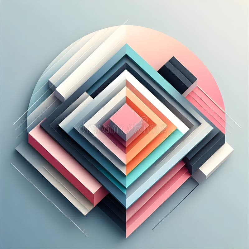 Abstract Geometric Art with Soft Colors Stock Illustration ...