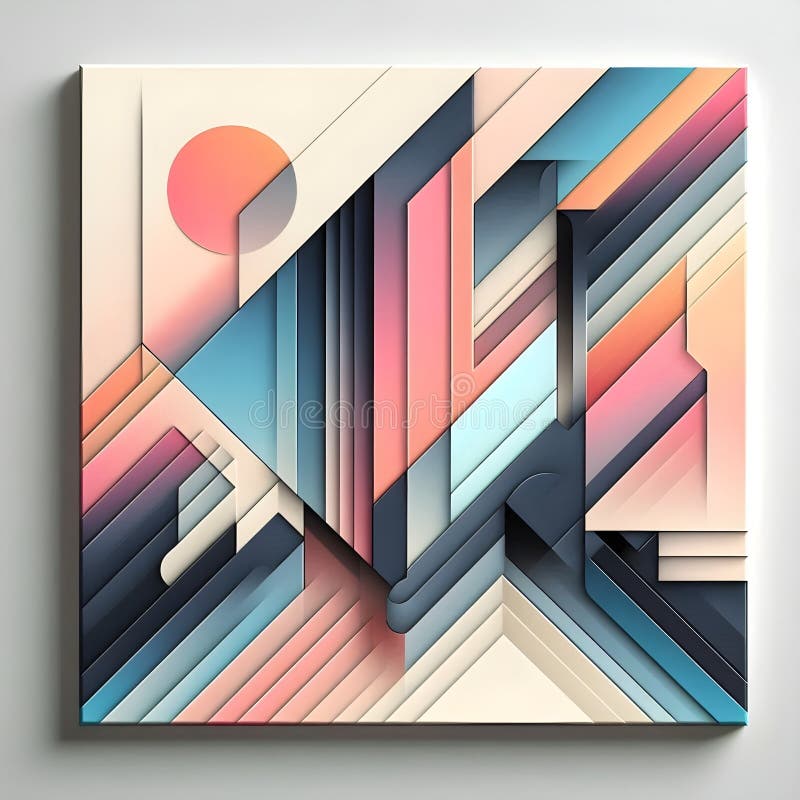 Abstract Geometric Art with Soft Colors Stock Illustration ...
