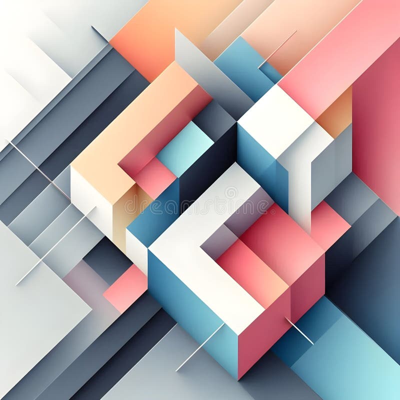 Abstract Geometric Art with Soft Colors Stock Illustration ...