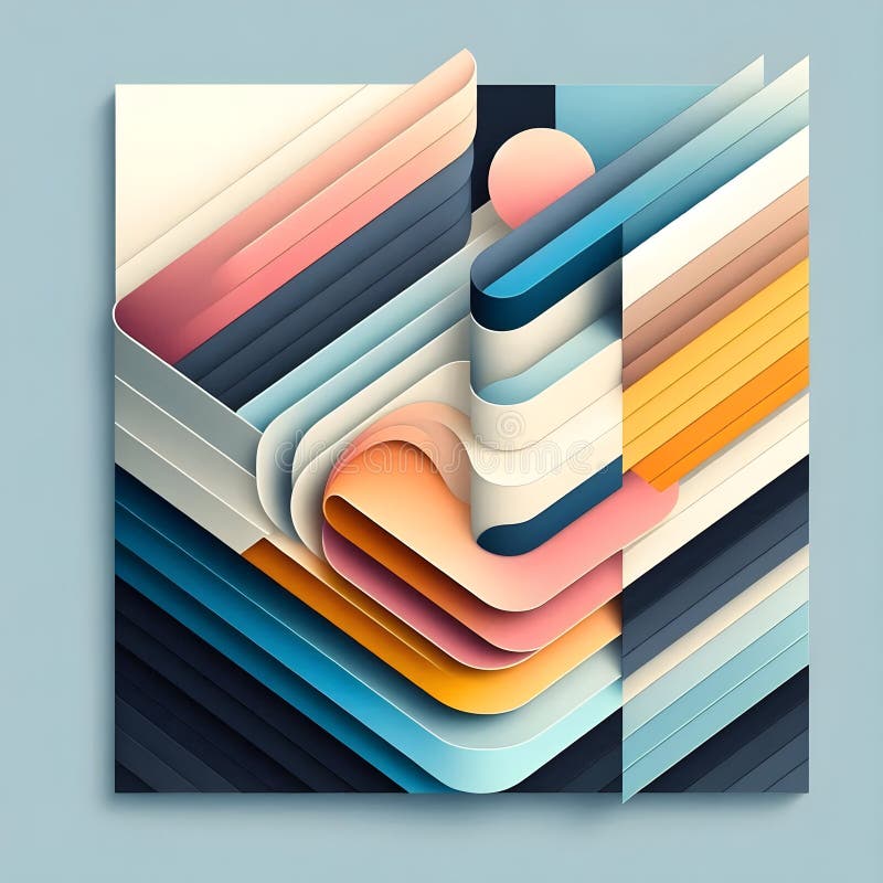 Abstract Geometric Art with Soft Colors Stock Illustration ...
