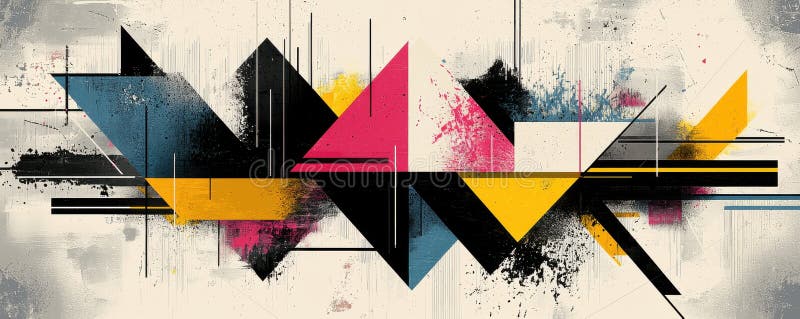 Abstract Geometric Art with Triangles and Vibrant Colors Stock Image ...