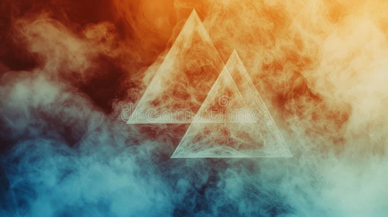 Abstract Geometric Art with Triangular Shapes and Reflections, Set ...