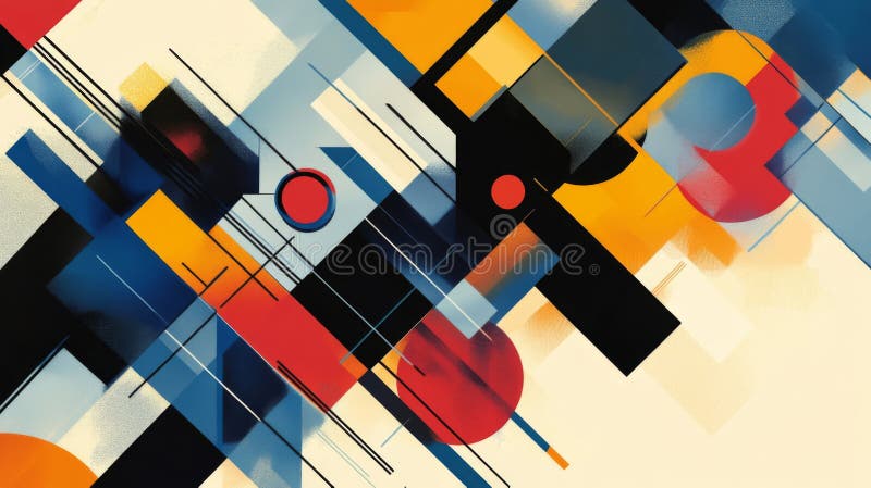 Abstract Geometric Art with Vibrant Colors and Bold Shapes Stock ...