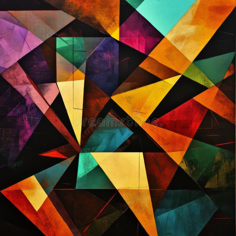 Abstract Geometric Art with Vibrant Colors and Sharp Angles Stock Image ...