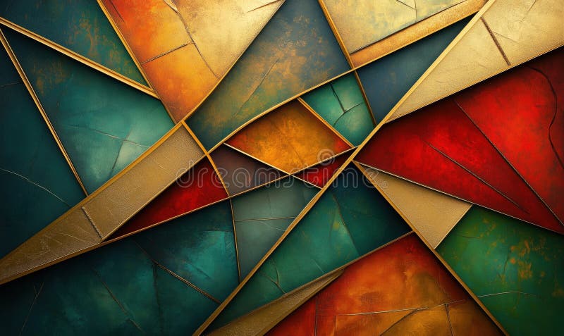 Abstract Geometric Art with Vibrant Colors and Textured Surfaces in ...