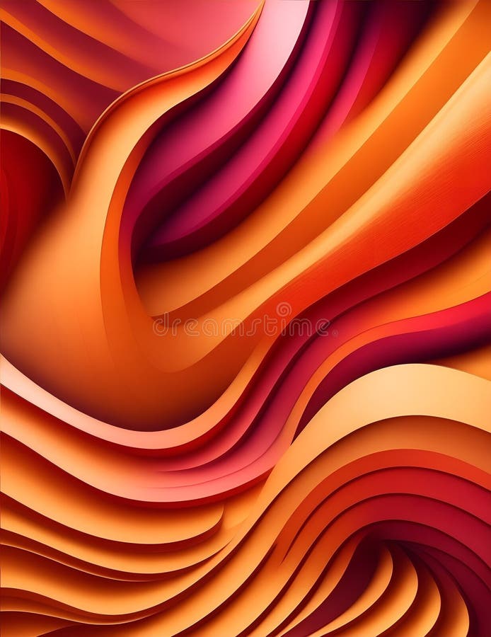 Abstract Geometric Art, Wave Pattern, Warm Colors Illustration Stock ...