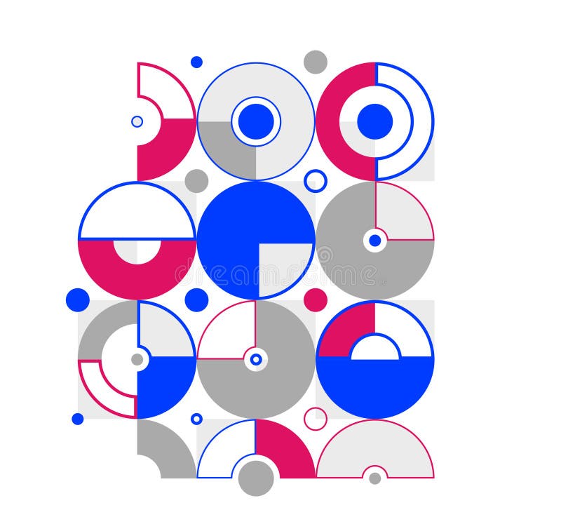 Abstract Geometric Artistic Vector Background, Bauhaus Style Wallpaper with Circles Triangles ...