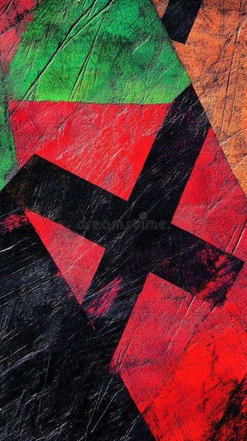 Abstract Geometric Artwork with Bold Colors and Textures Stock Image ...