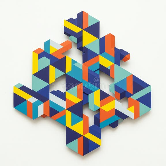 Abstract Geometric Artwork Featuring a Complex Arrangement of ...
