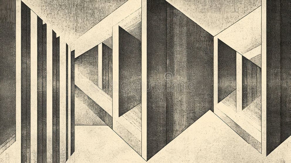 Abstract Geometric Artwork Featuring Layered Shapes and Depth Stock ...