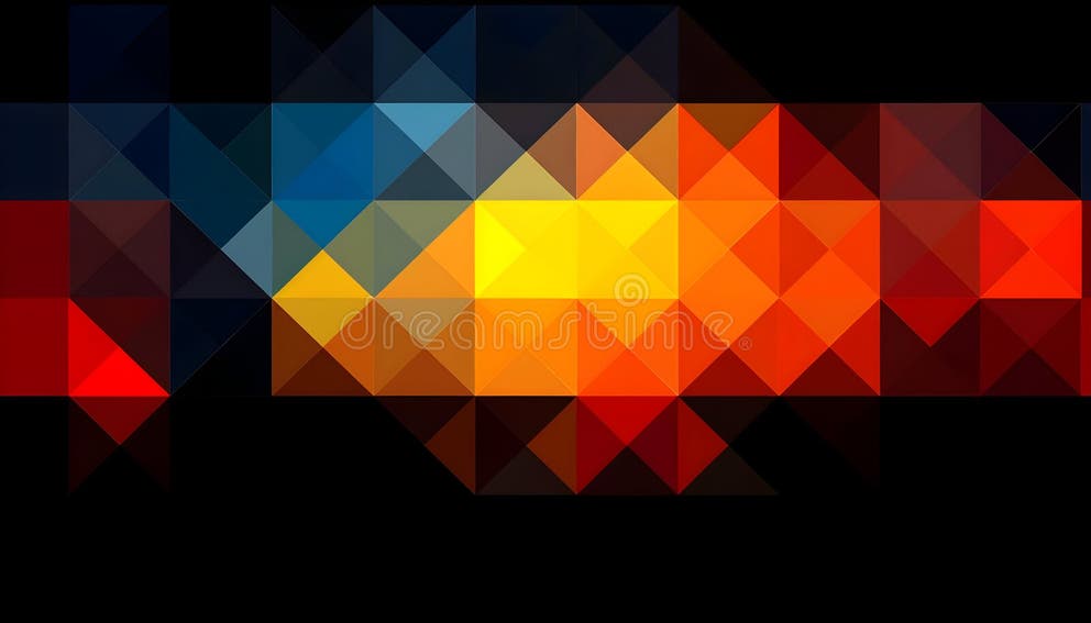 Abstract Geometric Artwork Featuring Vibrant Colors and Triangular ...