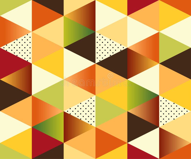 Geometric Autumn Seamless Pattern with Triangles Stock Vector ...