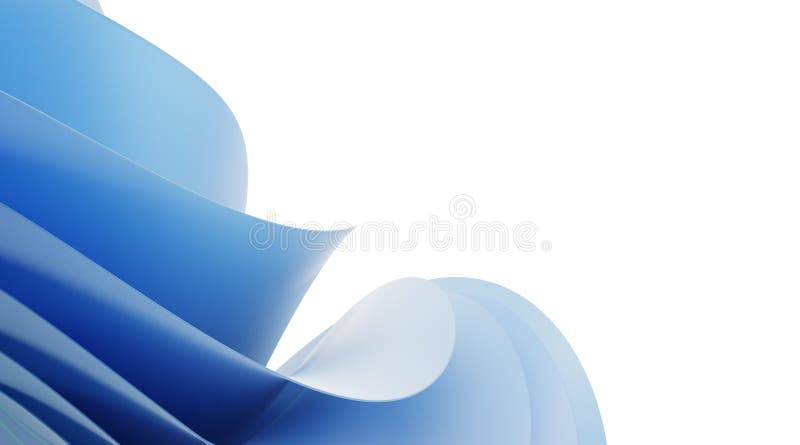 Abstract Geometric Background with Blue Curvy Paper Sheets, 3d Render ...