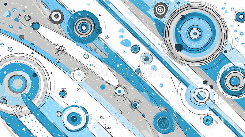 Abstract Geometric Background with Blue and Gray Circles Stock ...