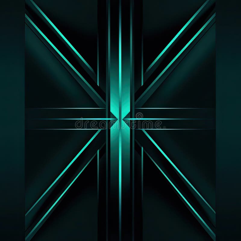 Abstract Geometric Background with Blue and Green Neon Lights - Vector ...