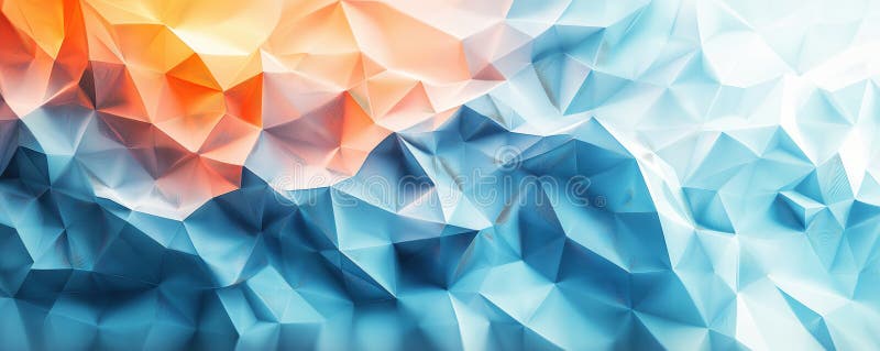 Abstract Geometric Background with Blue and Orange Triangular Shapes and Gradients Stock Image ...